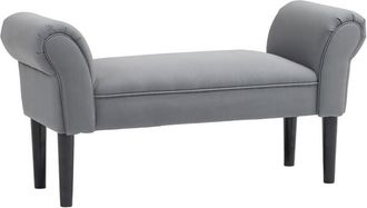 HOMCOM Bettbank, Polsterbank, Sitzbank, Flurbank für Schlafzimmer, bis 130 kg Belastbar, Segelstoff, Dunkelgrau, 102 x 36 x 51 cm - Homcom