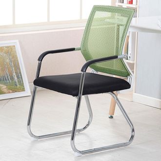 Generic Ergonomic Office Chair with Metal Legs Sleigh Base and Lumbar Support Mesh Executive Chair for Home Conference Room and Guest Reception