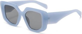 Generic Lunettes De Soleil &Agrave; Monture Large For Femme, Style Streetwear, For Homme, Id&eacute;ales For Les F&ecirc;tes En Ext&eacute;rieur.(Blue)