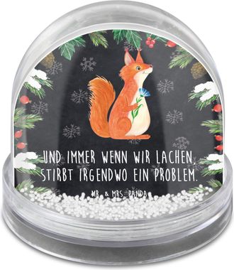 Mr. & Mrs. Panda Schneekugel Eichh&ouml;rnchen Blume - Geschenk, Motivation Spr&uuml;che, Weihnachts, Spruch Positiv, Lustige, Lachen, Sch&uuml;ttelkugel, Eichhorn, Spa&szlig;, Weihnachten