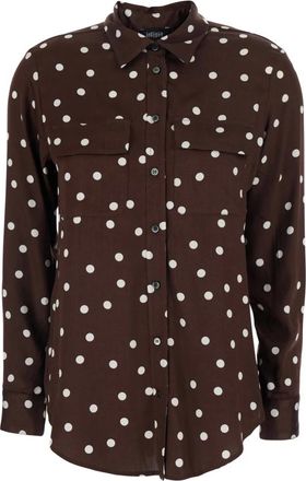 Pla&icirc;n Plain, Femme, Blouses et Chemises, Brun, Taille: 38 FR Pois Pocket Shirt