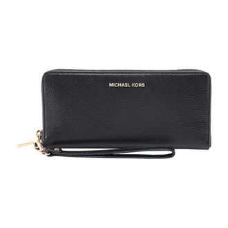 Michael Kors Femme, Accessoires, Noir, Taille: ONE Size Portefeuille zipp&eacute; Continental en cuir
