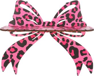 Valiclud Schwebendes Holz Wandregal mit Leopardenmuster Schleife Rustikales Kleines H&auml;ngeregal zur Pflanzenpr&auml;sentation und Wanddekoration f&uuml;r Wohnzimmer Schla