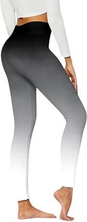 Generic Legging de sport 2026 pour femme - D&eacute;grad&eacute; - Imprim&eacute; d&eacute;grad&eacute; - Taille haute - Pantalon de yoga, Noir, XXL