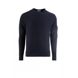 Phil Petter Homme, Pulls, Bleu, Taille: L Crewneck Cotton Flame Yarn Hybrid