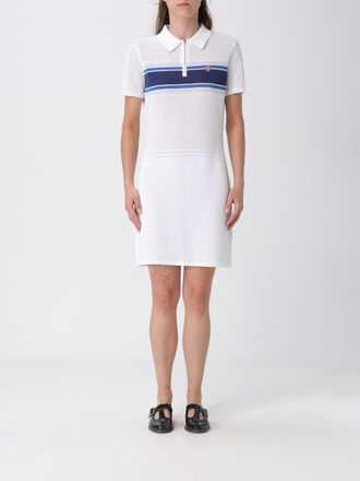Casablanca Gestreiftes Mini-Polokleid aus perforiertem Baumwoll-Strick
