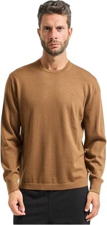 Calvin Klein Homme, Pulls, Beige, Taille: S Pull Classique en Laine Mérinos Beige