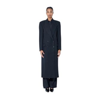 R&oacute;he Zweireihiger- ma&szlig;geschneiderter Mantel - - Coats - Damen - Schwarzk - S
