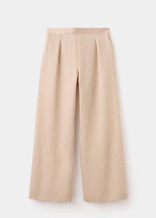 Mango Pantalon Lyocell rayures marron - Femme - XS - MANGO