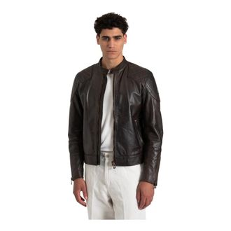 Belstaff Handgewachste Lederjacke - - Jackets - Herren - Braun - M