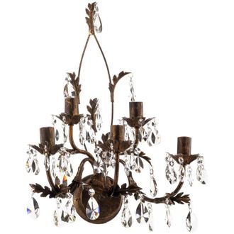 Onli [NEUWERTIG] B-Ware Onli Kristall Wandleuchte Teresa Bronze F&uuml;nfflammig Wandlampe Lampe Leuchte Spot