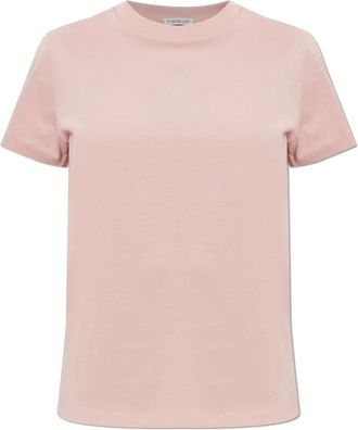 Moncler Femme, Tops, Rose, Taille: 36 FR T-Shirt en coton avec logo brod&eacute;