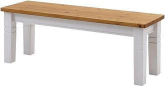 Maison Belfort home24 Sitzbank III 130 x 46 x 40cm Weiß/Kiefer Weiß/Kiefer Laugenfarbig