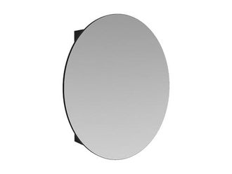Vente-Unique Armoire Murale de Salle de Bain Ovale avec Miroir - Noir - RURI