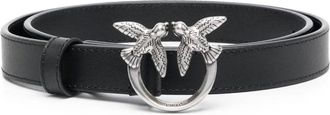 Pinko Pinko, Femme, Accessoires, Noir, Taille: ONE Size Love Birds Buckle Leather Belt
