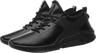 Generic Baskets en cuir pour homme | Baskets tendance pour homme - Baskets noires imperméables et confortables - Chaussures de jogging pour homme - Chaussures