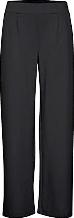 b.young BYRIZETTA Wide Pants 2 Pantalon en tissu pour femme avec jambes larges, taille élastique et plis à la taille, Noir (200451), XL