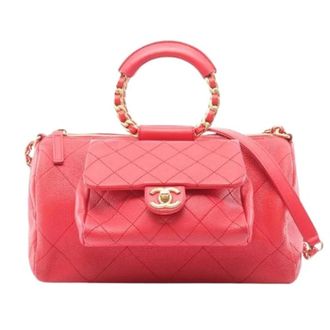 Chanel Pre-owned Matelasse Schultertasche aus genarbtem Kalbsleder - - Pre-owned - Damen - Rot - ONE SIZE