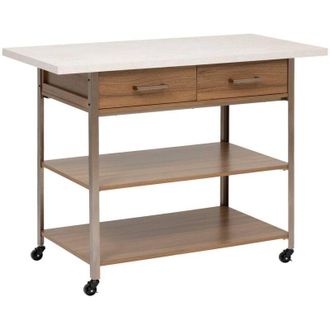 5five Simply Smart K&uuml;cheninsel come mit 2 schubladen aus holz und marmoreffekt - 5five