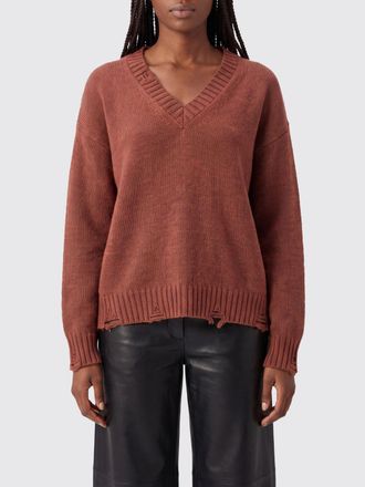 Aniye By V-Ausschnitt-Pullover aus Woll-Alpaka-Mischung mit &uuml;berschnittenen Schultern