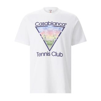 Casablanca Logo Patch Oversized T-Shirt - - Tops - Herren - Wei&szlig; - XL