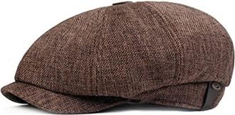 Generic Casquette B&eacute;ret Plate Gavroche Chapeau de Loisirs Unisexe Newsboy Hat Ivy Irish Flat Cap R&eacute;glable Vintage Casquette Gatsby Beret pour Homme Femme (FR/