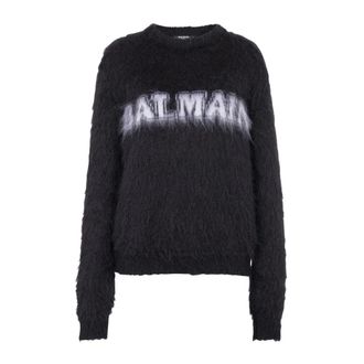 Balmain Logo Pullover - - Knitwear - Damen - Schwarzk - S