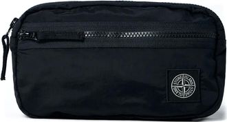Stone Island front-zip logo-patch belt bag - Schwarz