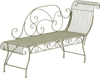 Clp Eisen-Gartenbank Karma I Recamiere mit romantischen Verzierungen I Robuste Sonnenliege aus Eisen I erh&auml;ltlich, Farbe:antik-gr&uuml;n