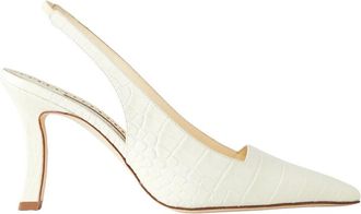 Manolo Blahnik Femme, Chaussures, Beige, Taille: 39 EU Moirasli 90 Escarpins