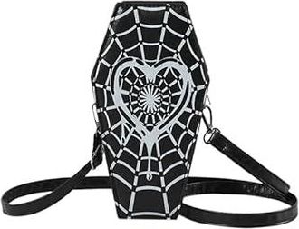 Generic Sac bandoulière élégant forme cercueil en tissu PU, compact et spacieux