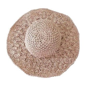 Generic Trainman Chapeau de plage pliable avec visière longue, rose, Taille unique