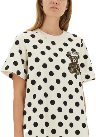 Moschino Teddy Polka Dots Dress - White