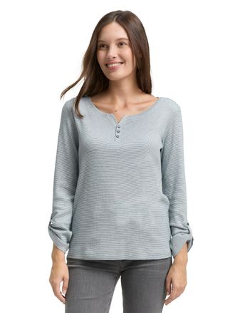 Tom Tailor Henley Longsleeve mit Streifenmuster