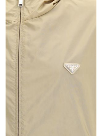 Prada Mens Down Jacket Re-Nylon Reversible Camel-Aviation Recycled Polyamide Padded & Camel/aviation