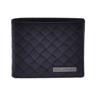Baldinini Homme, Accessoires, Noir, Taille: ONE Size Wallet in black woven print leather