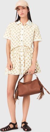 Maje Bedrucktes Hemd Mit Zackenlitze - Jaune Petites Fleurs Print - Maje