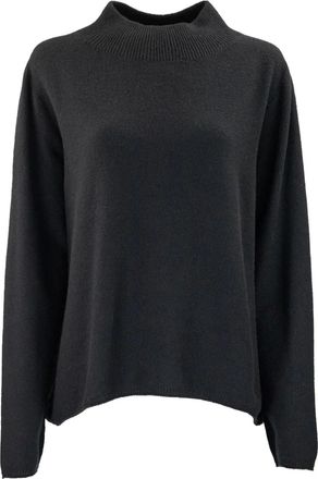 Hannes Roether funnel-neck black sweater - Schwarz