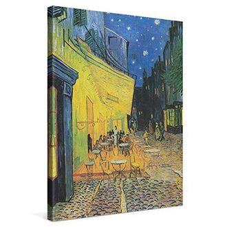 Picanova Vincent Van Gogh Terrasse du Café le Soir 60x80cm - Photo sur Toile - Impression sur Toile Haut de Gamme - Image sur Toile pour Décoration Murale Mode