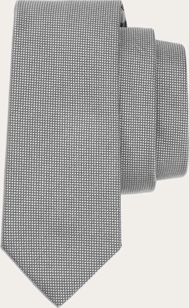 Ferragamo Herren Krawatte aus Seiden-Baumwoll-Piqué Grau