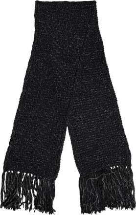 Dolce & Gabbana Mens Cashmere Blend Fringed Scarf Black Virgin Wool