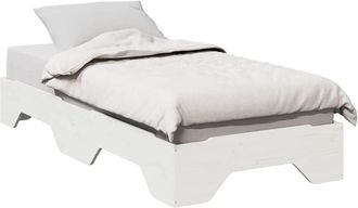 vidaXL Cadre de lit sans matelas empilable blanc 90x190 cm bois massif vidaXL