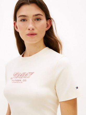 Tommy Hilfiger Kurzarmshirt TILT GRAPHIC REG C-NK SS TEE mit gro&szlig;em Logo-Print