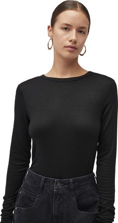 Mavi Damen Long Sleeve Basic Shirt, Black, XL