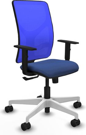 Piqueras y Crespo Atmungsaktiver B&uuml;rostuhl mit 1D-Armlehnen, h&ouml;henverstellbare Lendenwirbelst&uuml;tze, ausgestattet mit 3 Positionen und Schneideschaum, Blau/Marineblau