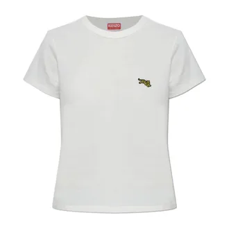 Kenzo Femme, Tops, Blanc, Taille: 42 FR T-shirt avec patch