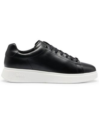 HUGO BOSS Sneaker aus Glattleder mit breiter Sohle und Kontrast-Details in