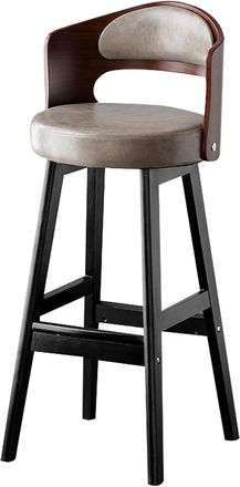 Generic Hoher Barhocker f&uuml;r die K&uuml;che, gepolstert mit PU-Leder, Holzbeine, Hohle R&uuml;ckenlehne, 136 kg belastbar, geeignet f&uuml;r K&uuml;cheninseln, Caf&eacute;s, Bartheken un