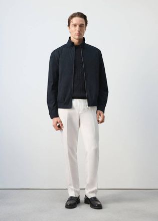 Mango Blouson 100 % coton d&eacute;perlant bleu marine - Homme - XXL - MANGO MAN