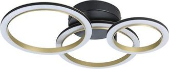 Eglo LED Deckenleuchte Calliera, Deckenlampe dimmbar in Stufen, Lampe Decke Wohnzimmer, Wohnzimmerlampe aus Metall und Kunststoff in Schwarz und Messing, w